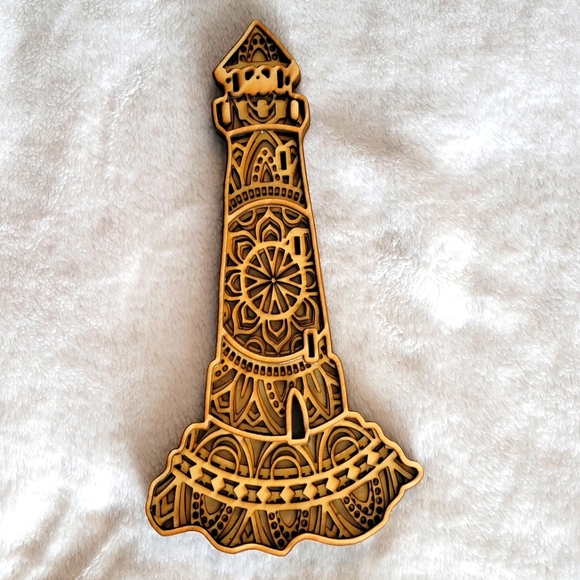 Wall Decor | 4d Hand Crafted Wood Lighthouse Mandela | Poshmark